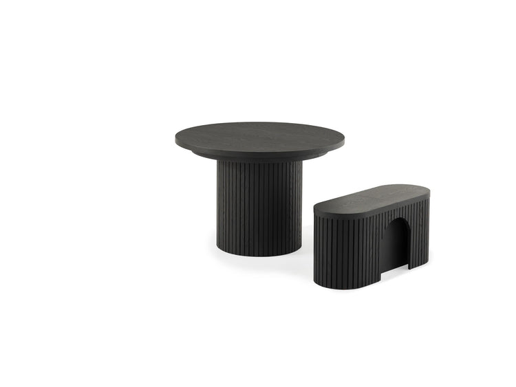 Extendable Round Dining Tables Sets with Round Bench | TT CA