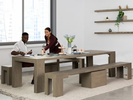 Extendable Dining Table Set with 2 Benches | Transformer Table