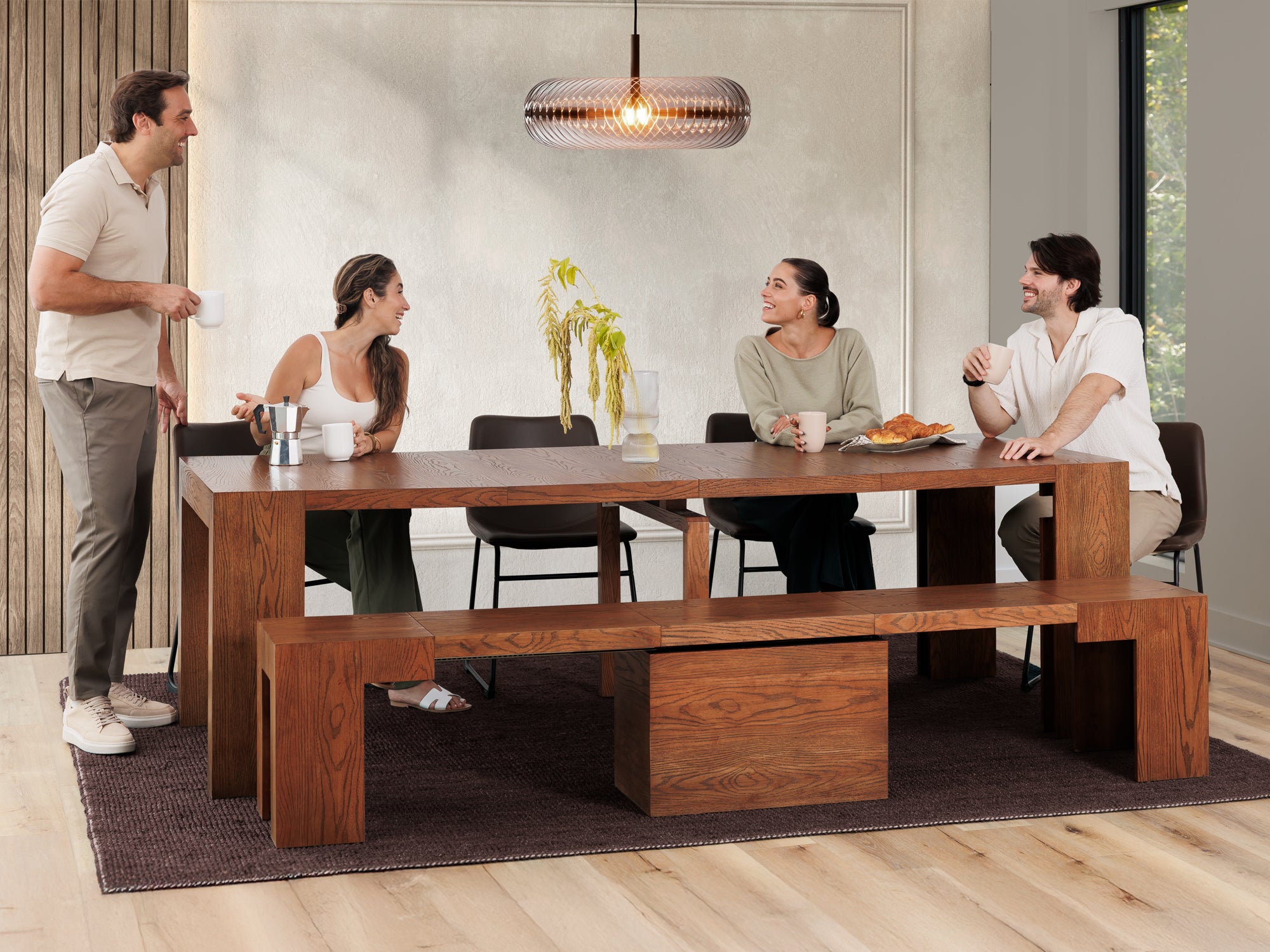 Extendable Dining Table with Bench | Transformer Table