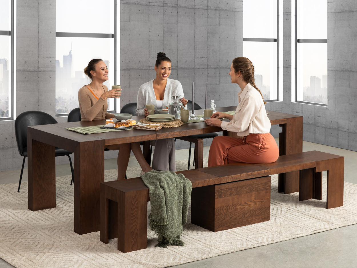 Extendable Dining Table with Bench | Transformer Table
