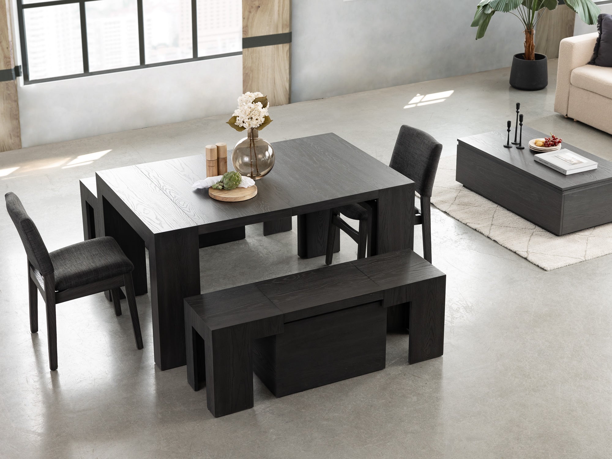 Solid Wood Extendable Dining Table | Transformer Table